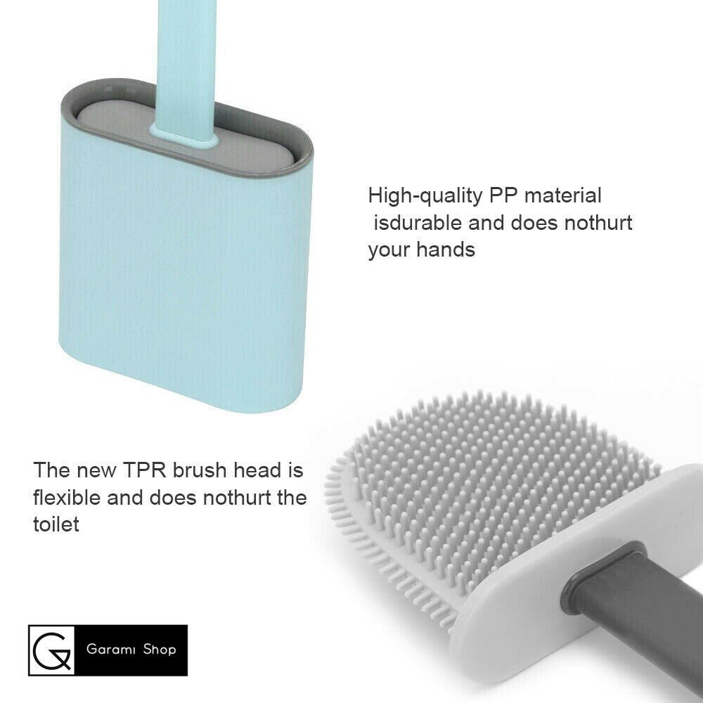 Perie WC pentru Curatat Vasul de Toaleta, din Silicon Premium si Suport ...