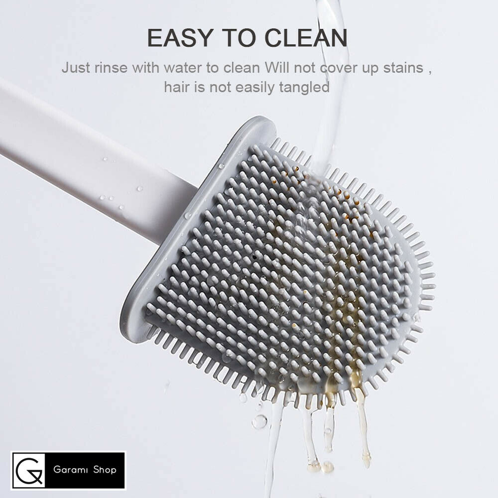 Perie WC pentru Curatat Vasul de Toaleta, din Silicon Premium si Suport ...