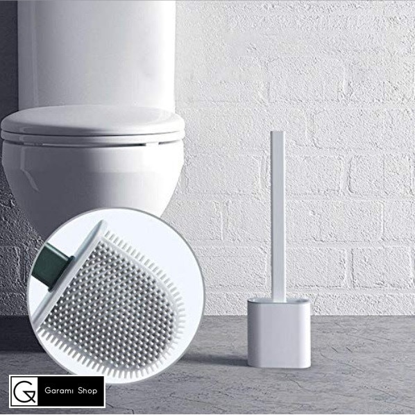 Perie WC pentru Curatat Vasul de Toaleta, din Silicon Premium si Suport ...