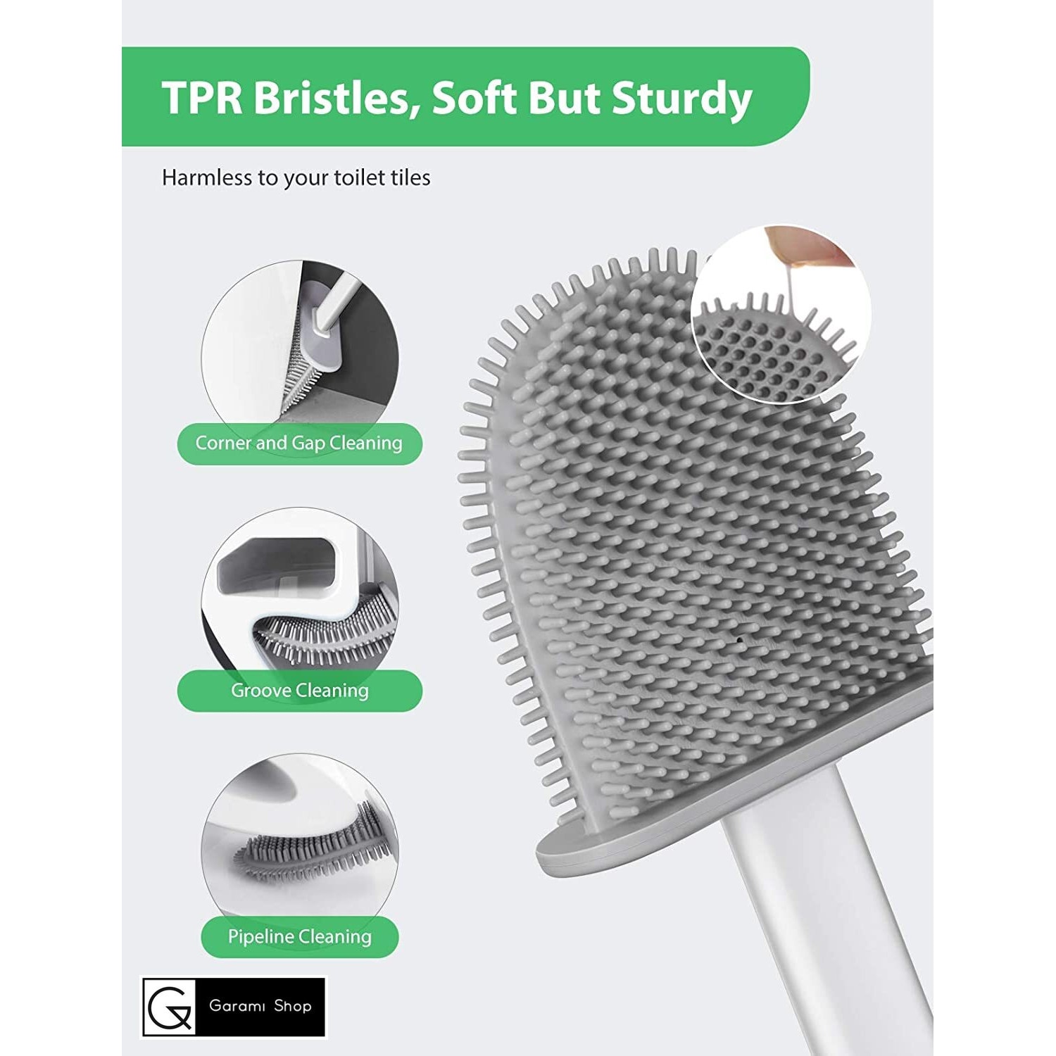 Perie WC pentru Curatat Vasul de Toaleta, din Silicon Premium si Suport ...