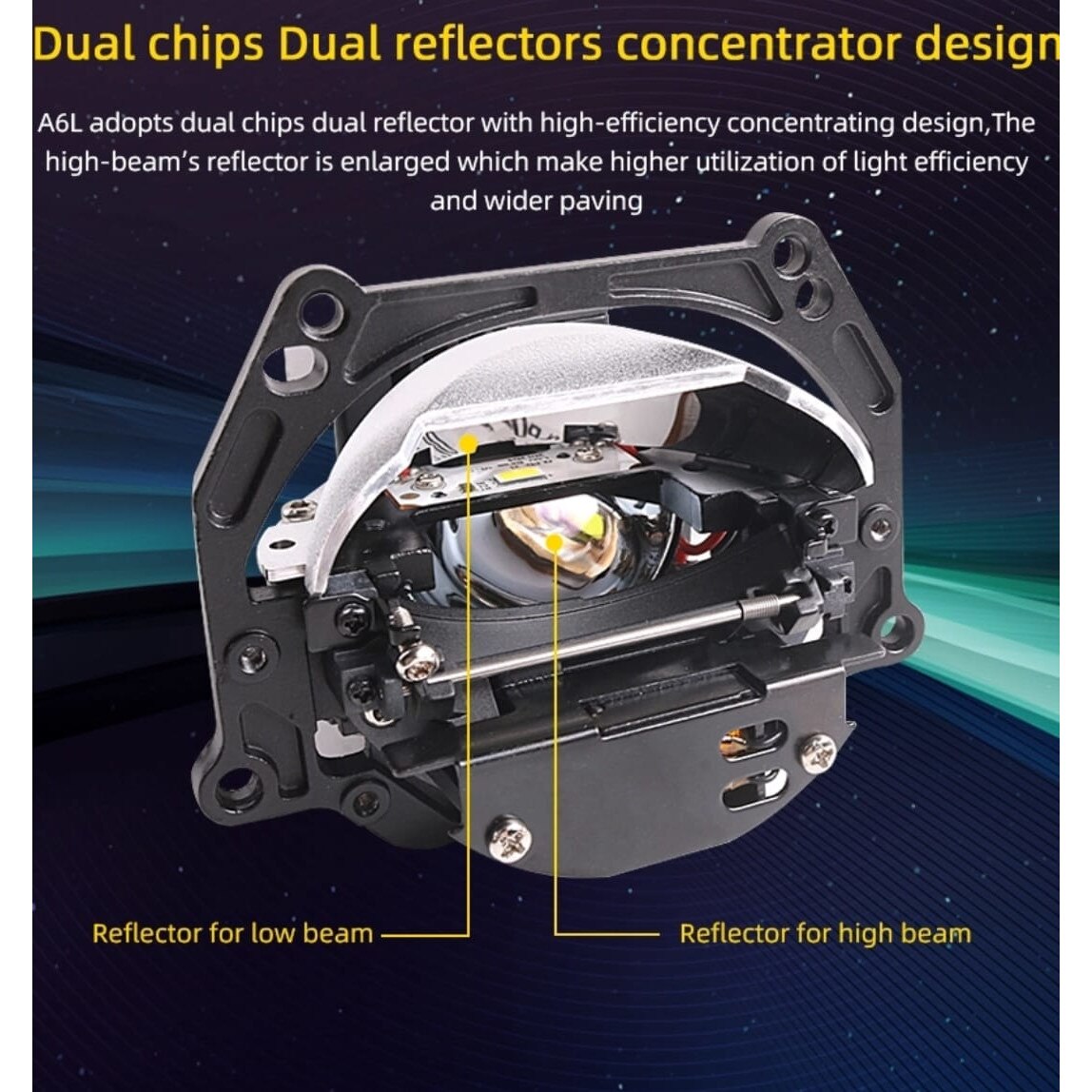 Set 2 Lupe Faruri cu Laser Bi LED 6000K AutoREY® Premium de 3 Inch 54W ...