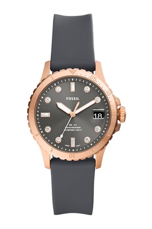 Fossil, Ceas analog cu cristal pe cadran, Gri inchis - eMAG.ro