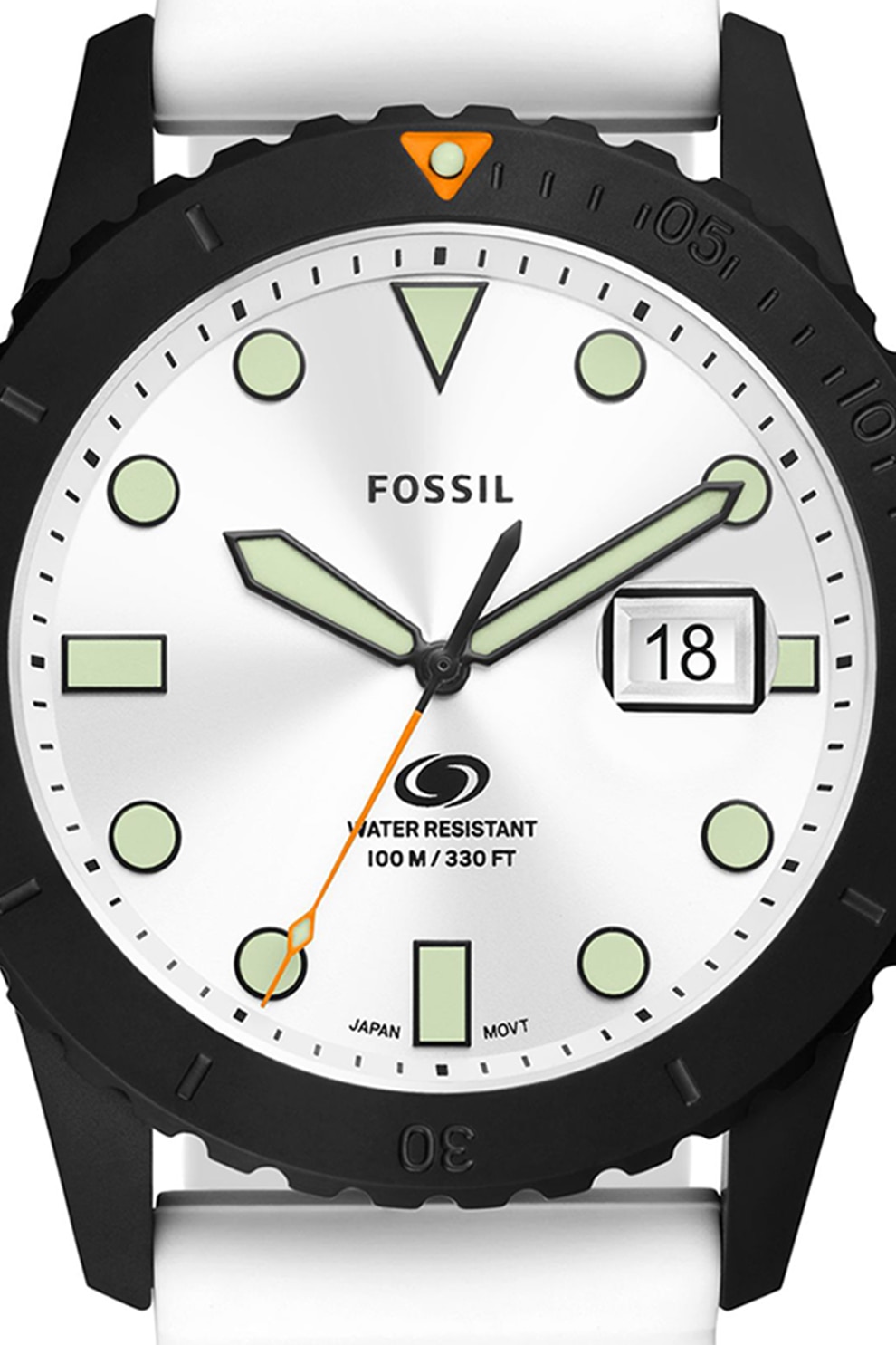 Fossil, Ceas cu o curea de silicon, Alb - eMAG.ro