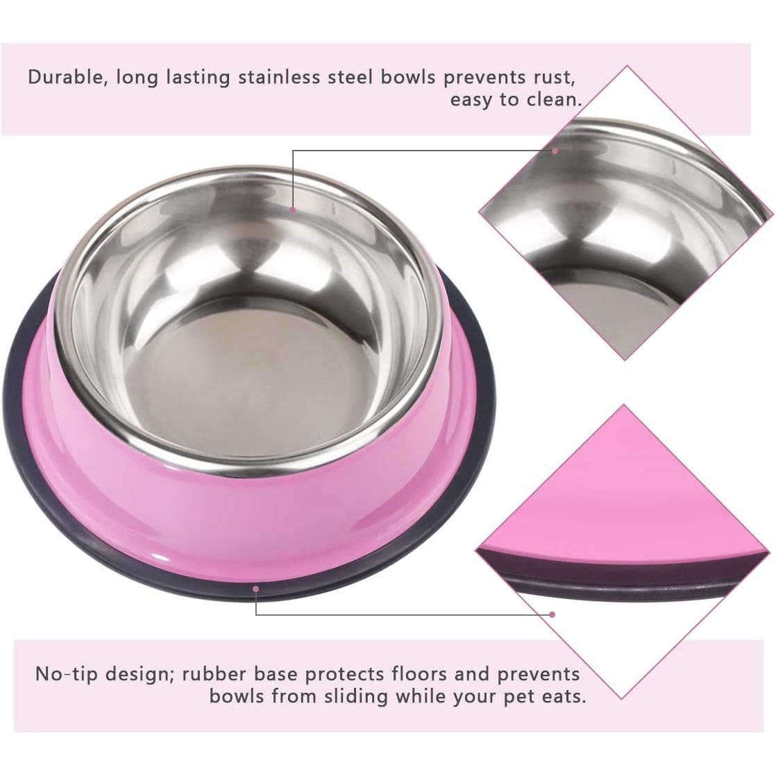 Bol metalic Mercaton® pentru hranirea animalelor de companie, inel din ...