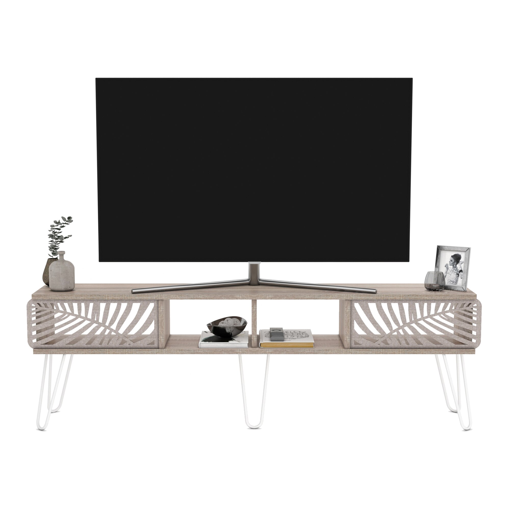 Comoda TV, en.casa, PXTA-8360 Salangen, 160 x 30 x 49 cm, pal, metal ...