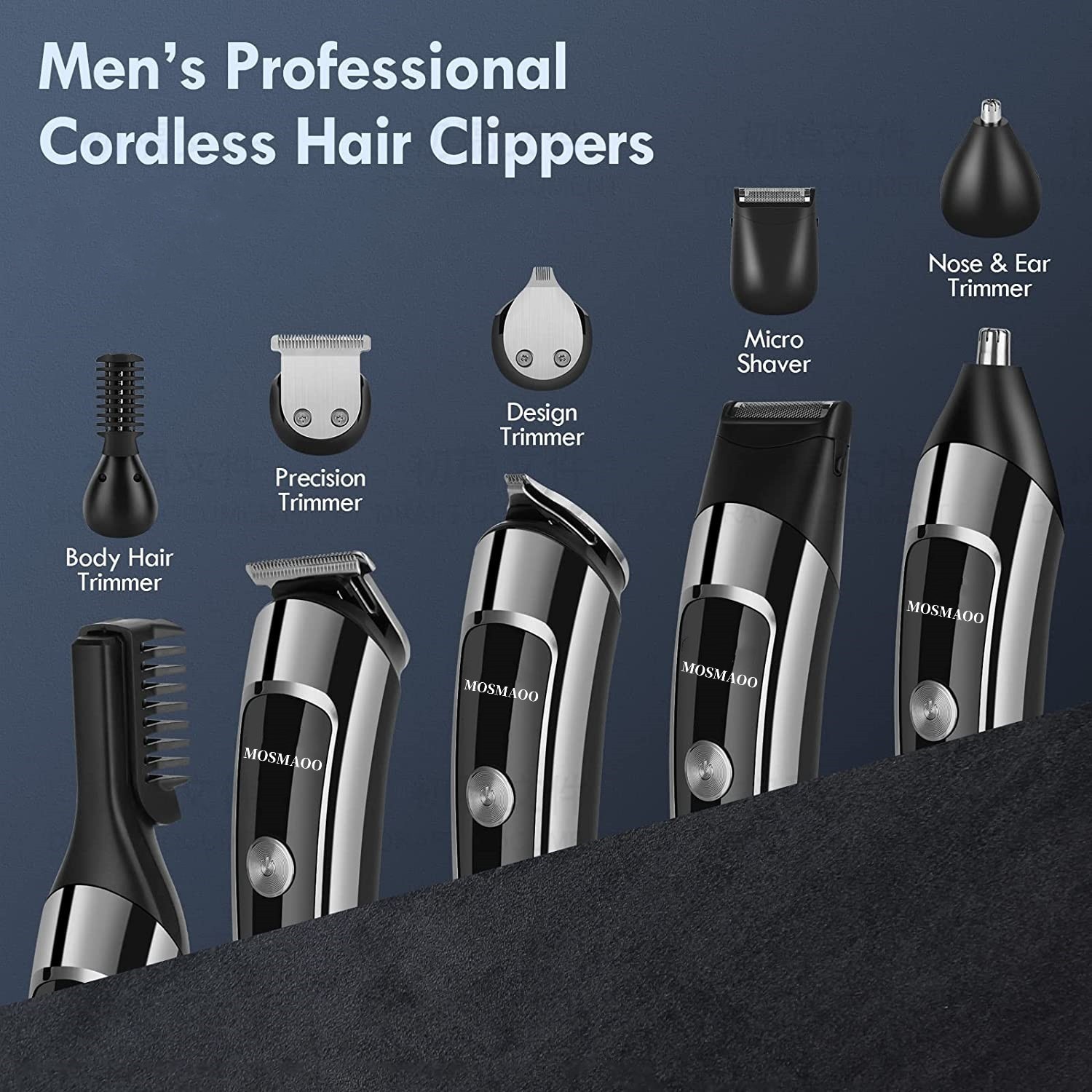 Aparat de tuns multifunctional barba si parul 6 in 1 MOSMAOO® Wet&Dry ...