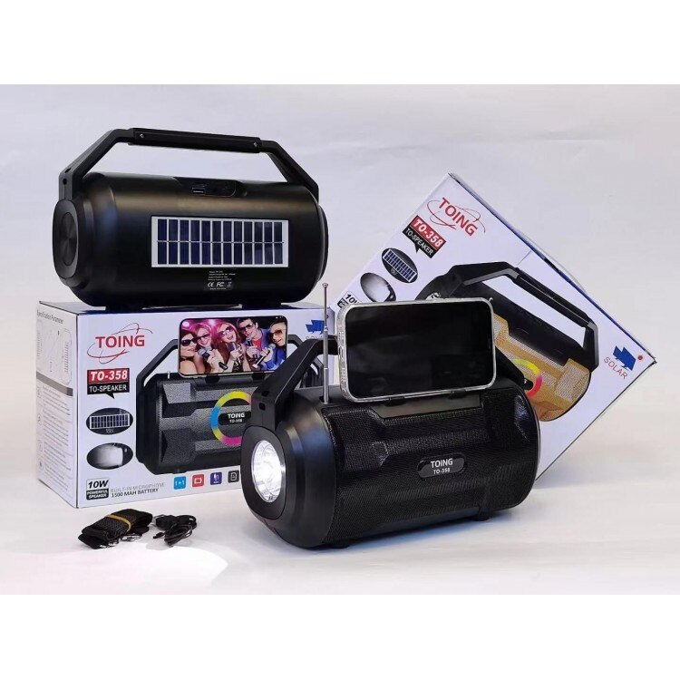 Boxa portabila bass cu lanterna, incarcare solar si electric, TO-358 ...