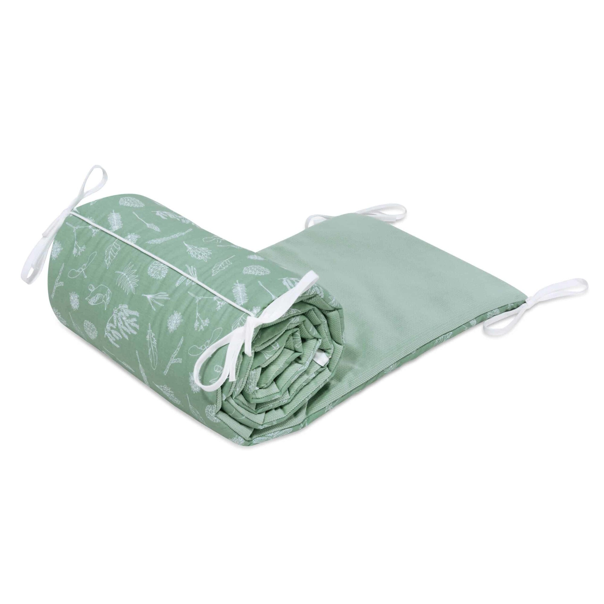 Bariera protectie pentru patut, Safari, Bumbac, Verde - eMAG.ro