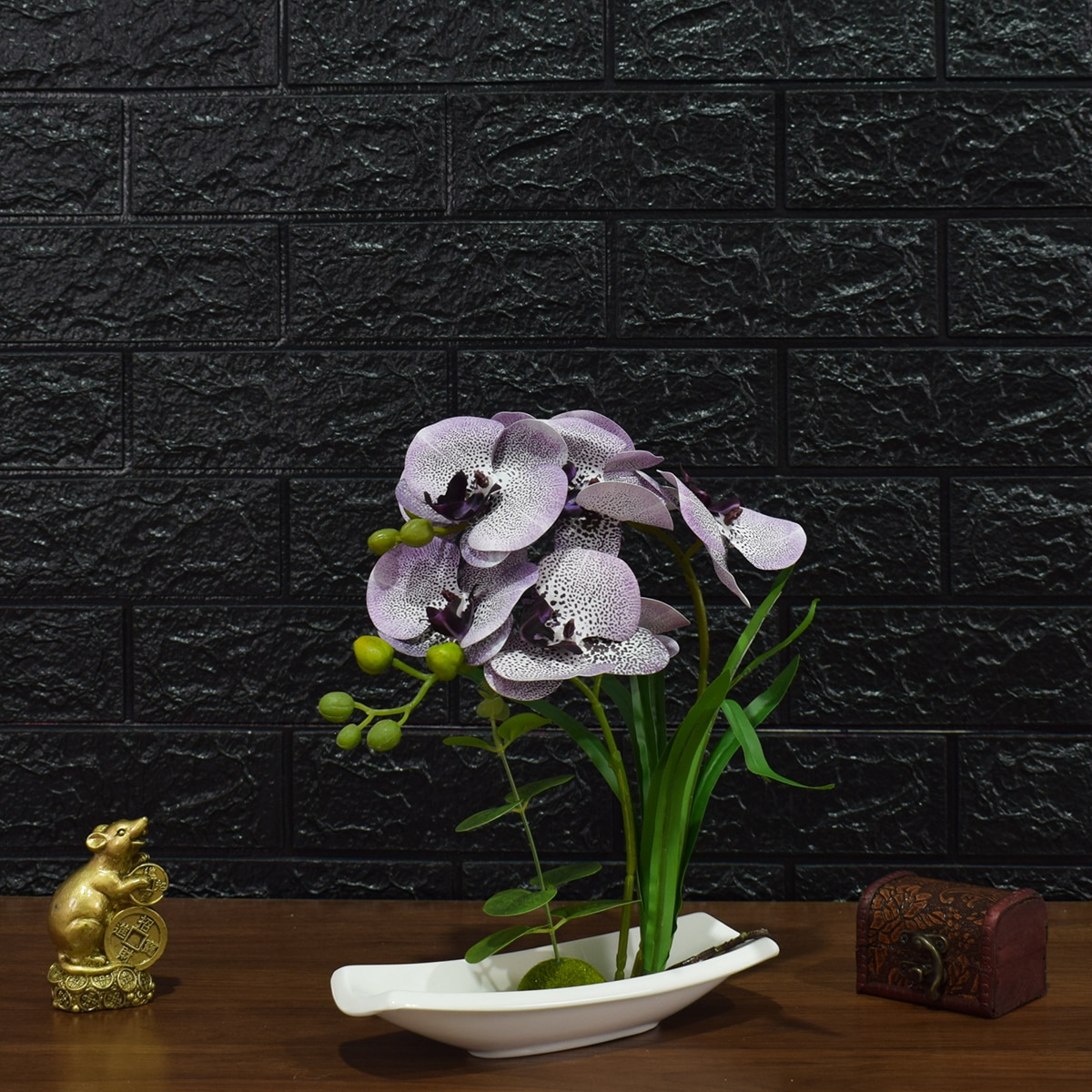 Orhidee cu aspect natural, 30 cm, Naimeed D4853, Mov - eMAG.ro