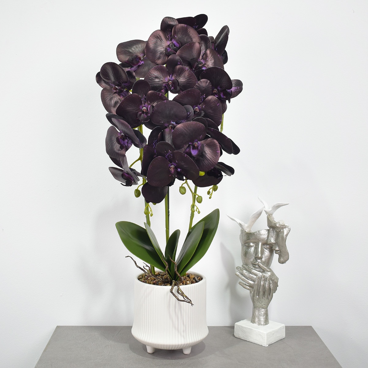 Orhidee cu aspect natural in ghiveci ceramic, 70 cm, Naimeed D4855, Mov ...