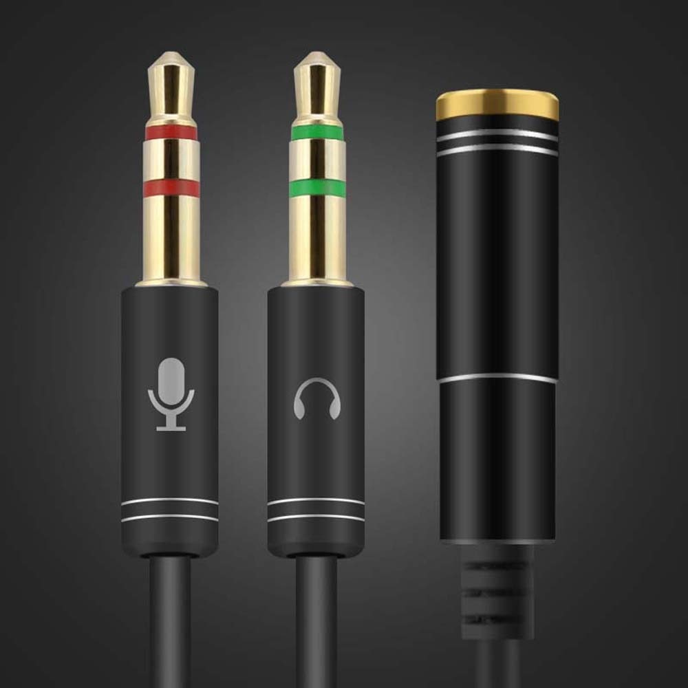 Cablu audio 3,5 mm mama la dual tata casti mic Negru - eMAG.ro
