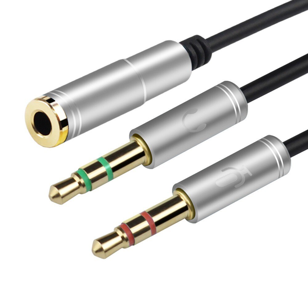 Cablu audio 3,5 mm mama la dual tata casti mic Argint - eMAG.ro