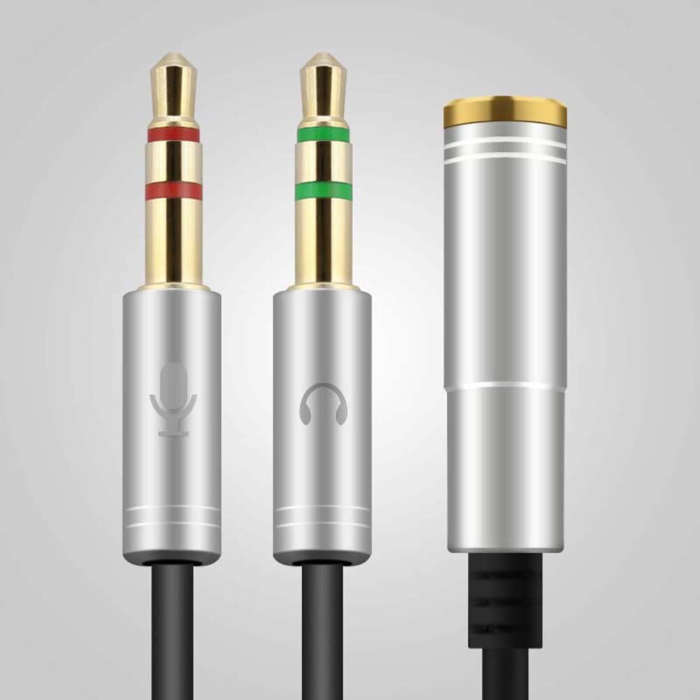 Cablu audio 3,5 mm mama la dual tata casti mic Argint - eMAG.ro