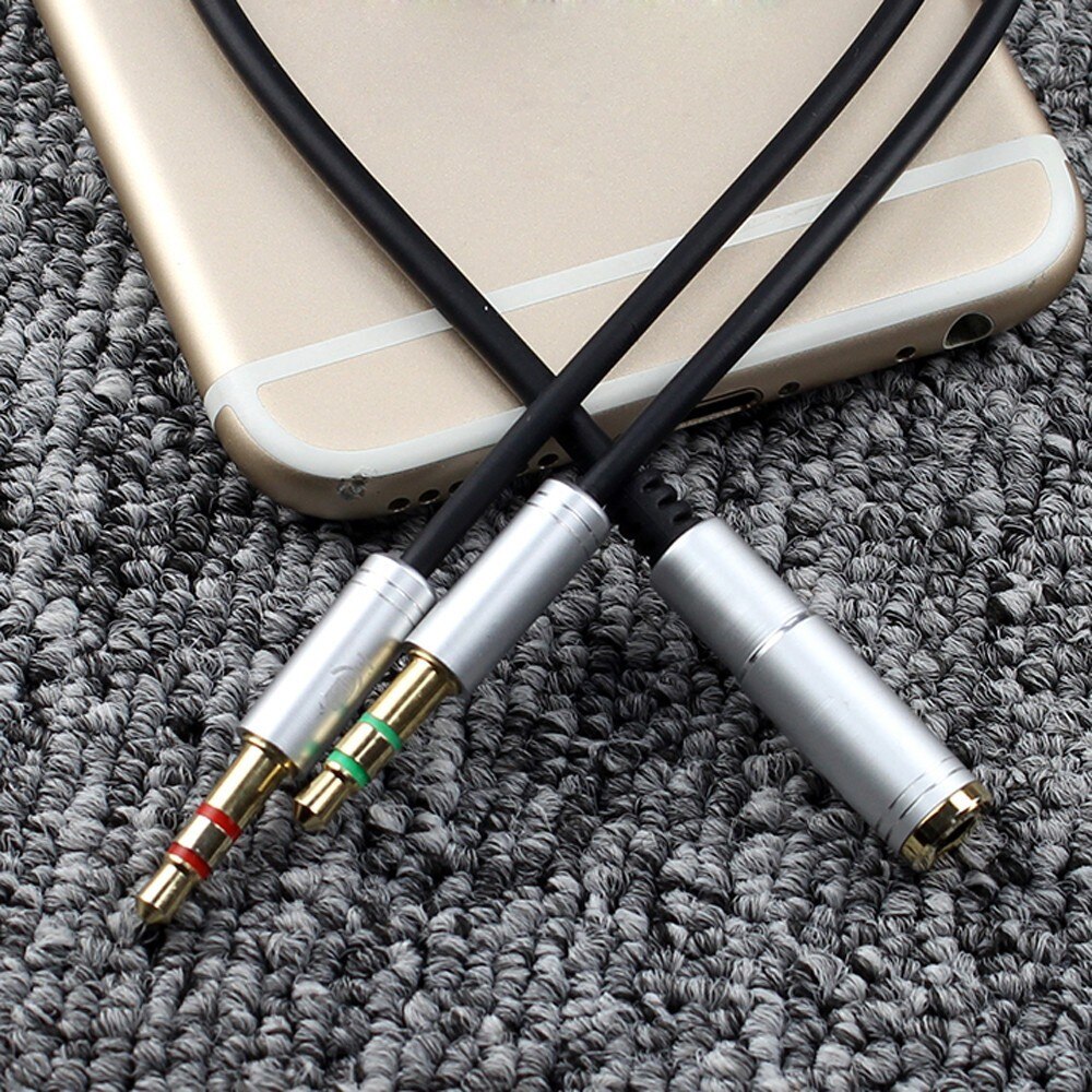 Cablu audio 3,5 mm mama la dual tata casti mic Argint - eMAG.ro