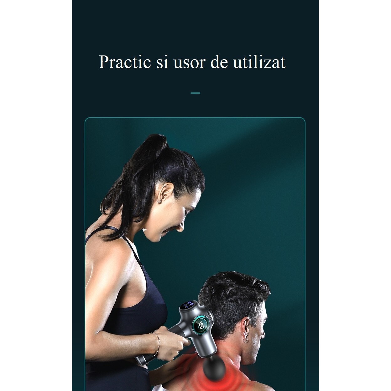 Pistol de masaj profesional cu acumulator, pentru relaxare si tonifiere ...