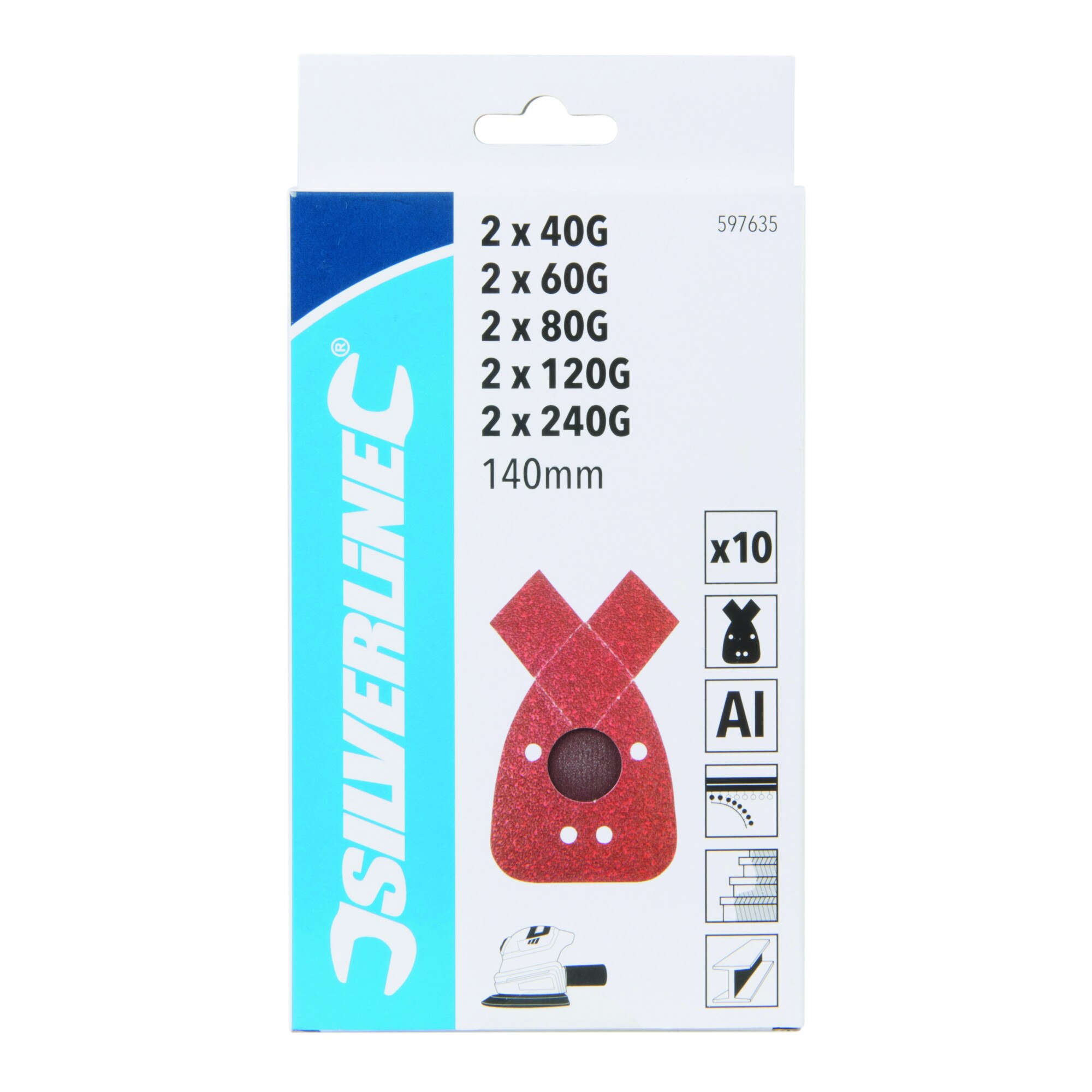 Set 10 benzi abrazive tip triunghi, 140mm, grit 40, 60, 80, 120, 240 ...