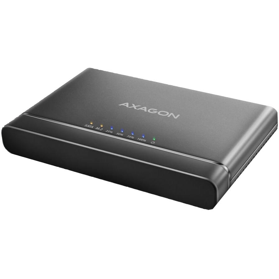 Rack extern Axagon CloneMaster 2, USB-C 3.2 Gen 2 - NVMe M2, SATA 2.5/3 ...