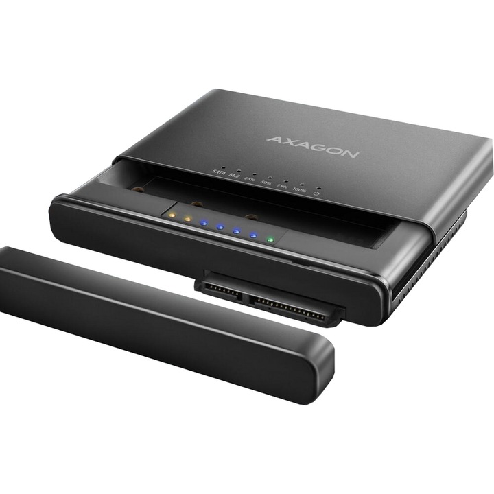 Rack extern Axagon CloneMaster 2, USB-C 3.2 Gen 2 - NVMe M2, SATA 2.5/3 ...