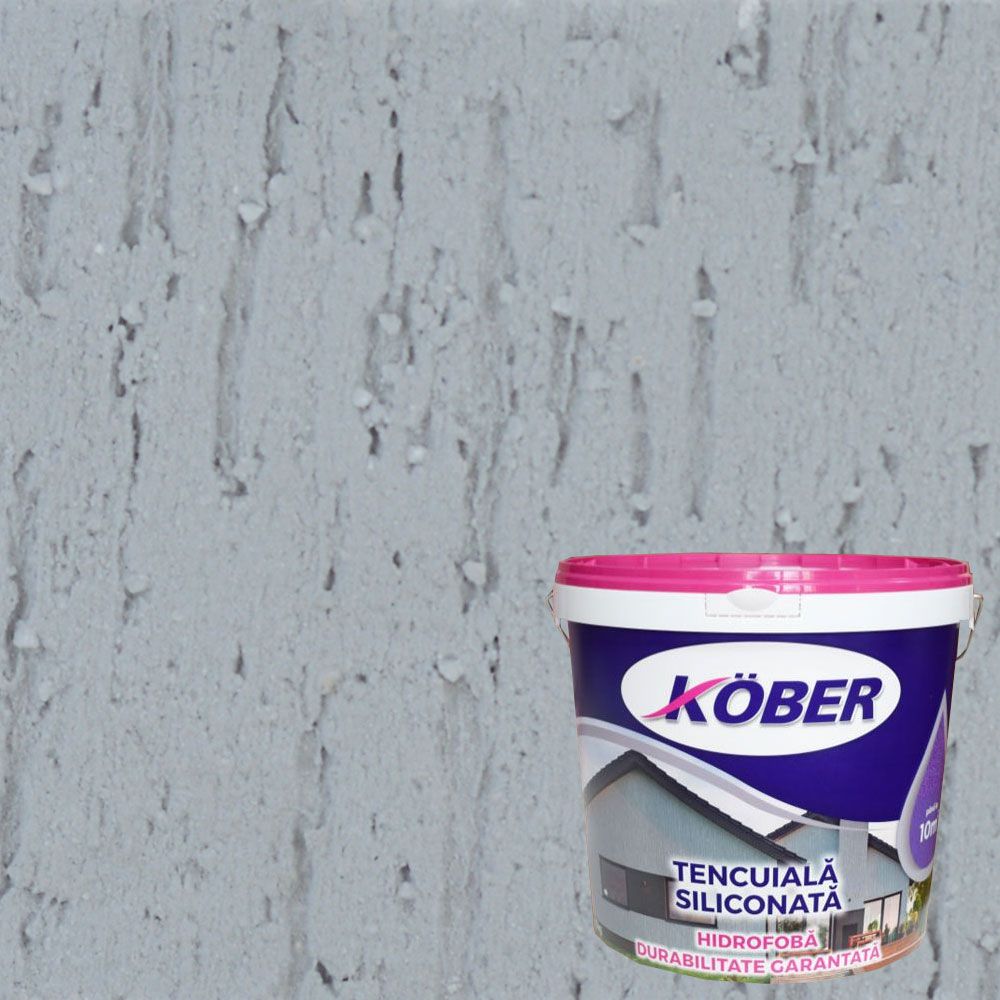 Tencuiala Kober siliconata Gri Piatra scoarta de copac, 25kg - eMAG.ro