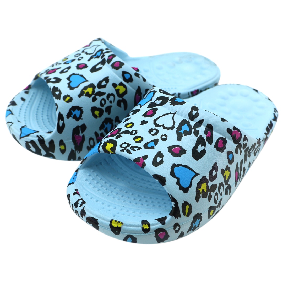 Papuci cu imprimeu multicolor, de dama, 2201-3, albastru, 36 - eMAG.ro