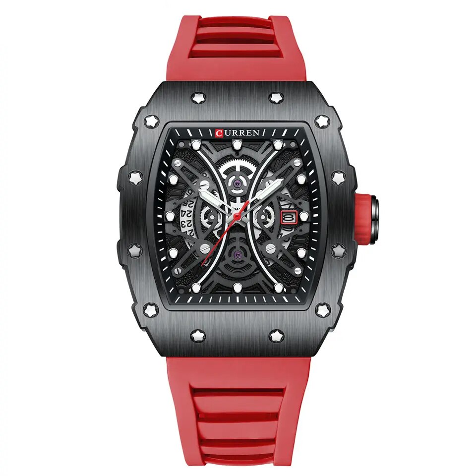 Ceas barbati Curren 8438 sport, calendar, indici luminosi, curea ...