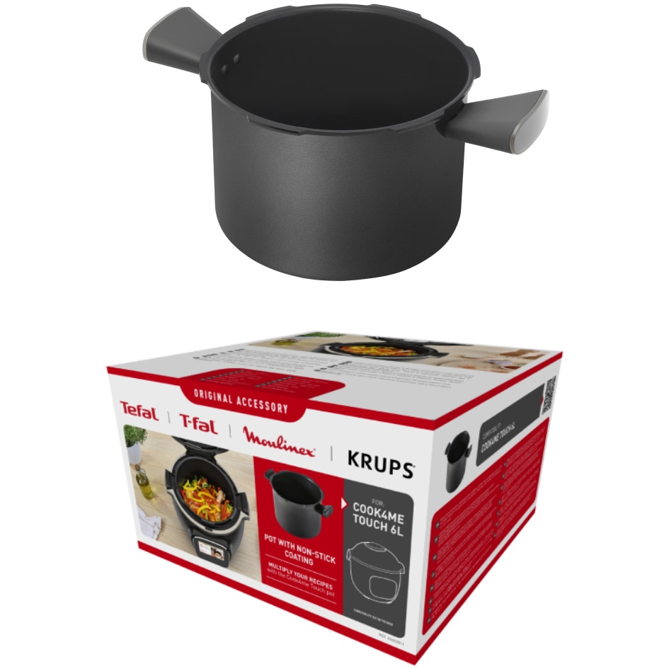 Тенджера за Tefal Cook4Me XA602011, Незалепващо покритие, Черен, 6 л ...