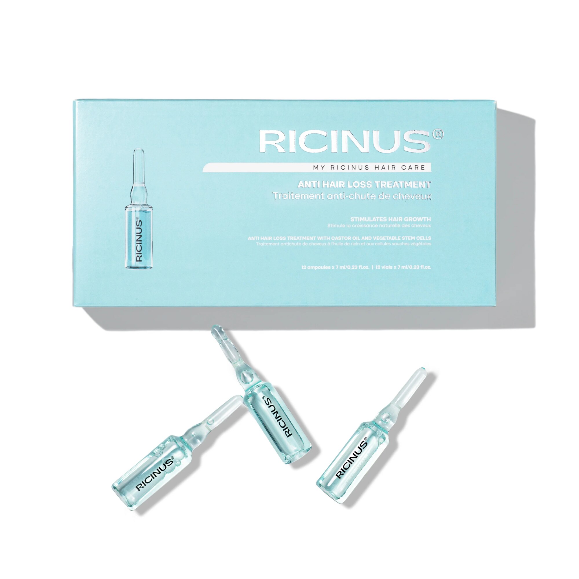 Tratament fiole RICINUS pentru indesirea si regenerarea parului 12 x 7 ...