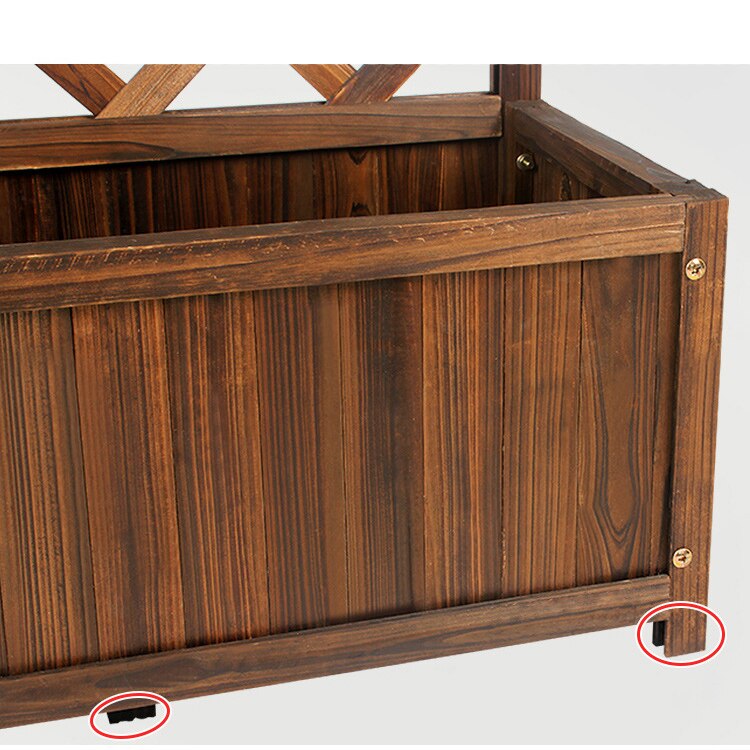 Jardiniera cu spalier de gradina si terasa, din lemn, maro inchis, 180 ...