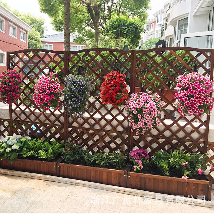 Jardiniera cu spalier de gradina si terasa, din lemn, maro inchis, 180 ...