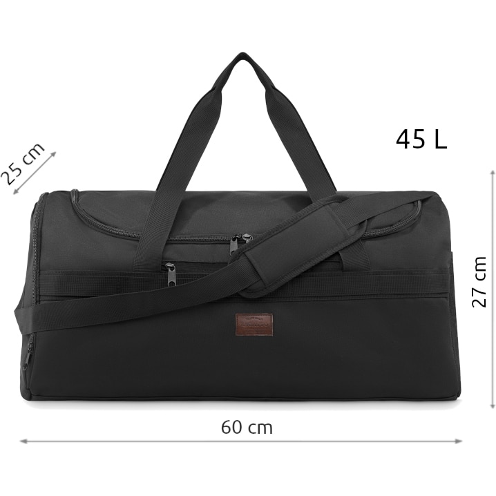 Geanta de voiaj, pentru sala de sport, negru, 60x27x25 cm, 45L, Zagatto ...