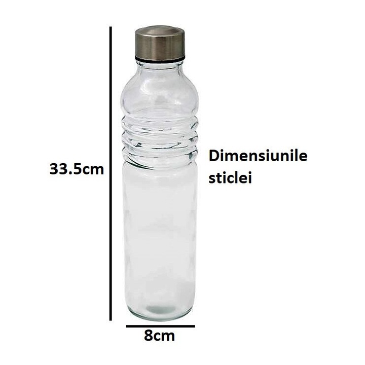 Sticla de apa transparenta model nervuri, 1.24 l - eMAG.ro