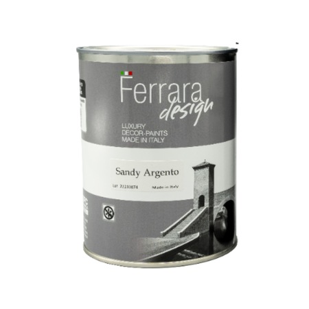 Пясъчно перлена декоративна боя, Ferrara Design, сребрист цвят с кремав ...