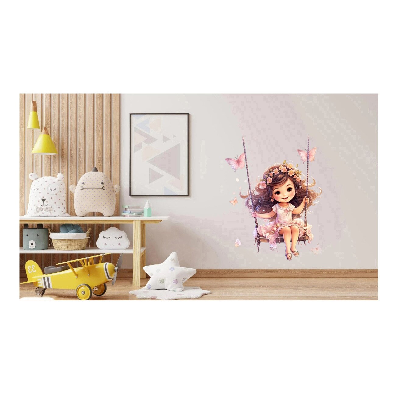 Sticker decorativ, Mica Printesa, Roz, 70 cm, 1268STK-1 - eMAG.ro