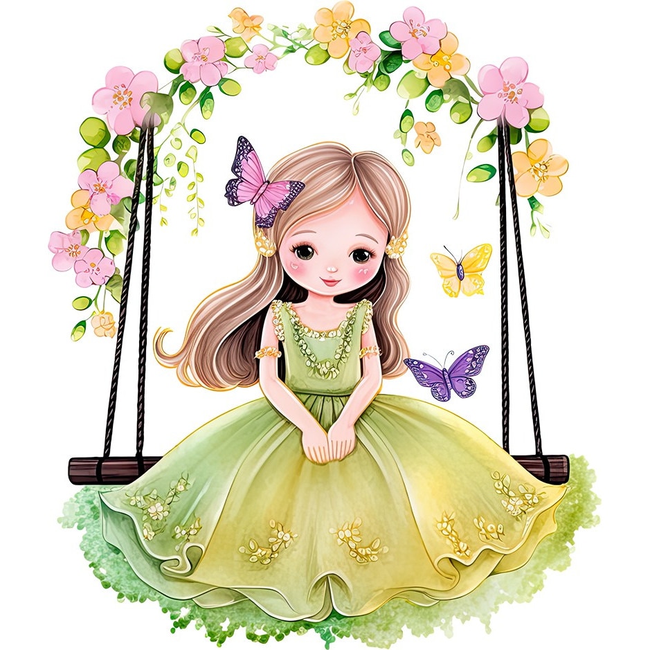 Sticker decorativ, Mica Printesa, Verde, 70 cm, 1292STK-2 - eMAG.ro