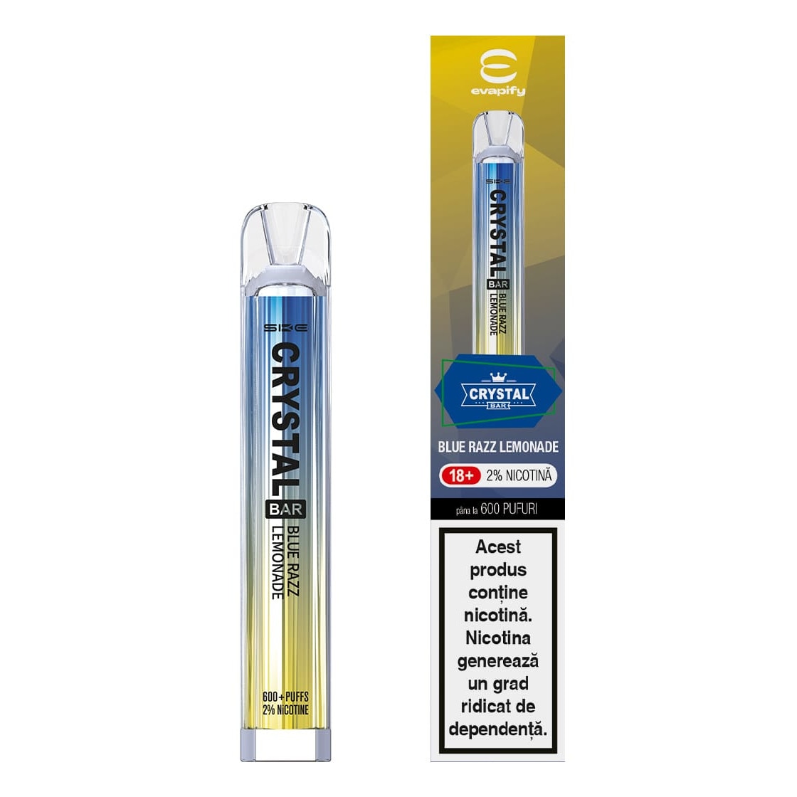 Tigara electronica Crystal 600 puff cu nicotina 2%, de unica folosinta ...