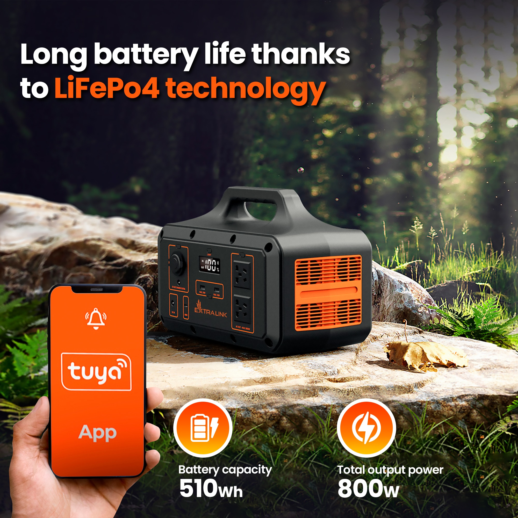 Kit, Extralink, Power Station EPS-S500S, Panou solar EPS-200W, 510 Wh ...