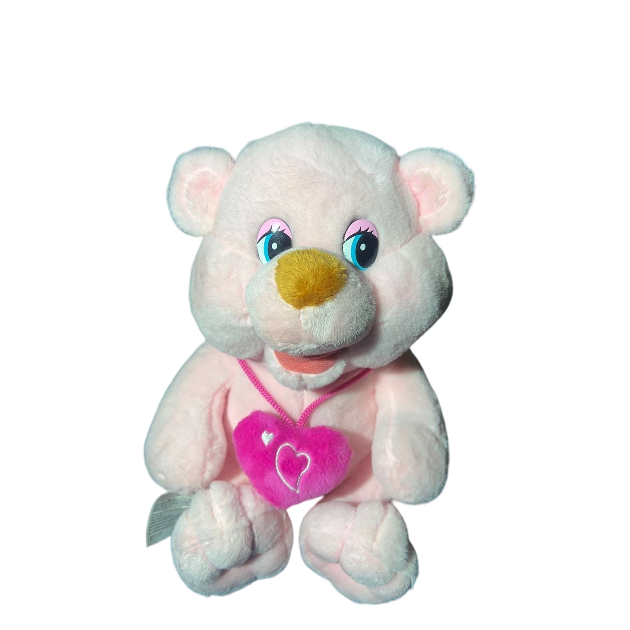 Jucarie de plus Ursulet cu lantisor si inimioara, 30Cm, Roz - eMAG.ro