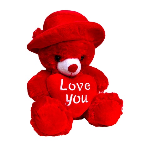 Ursulet de plus cu palarie Sparkle, cu inimioara si mesaj de iubire ...