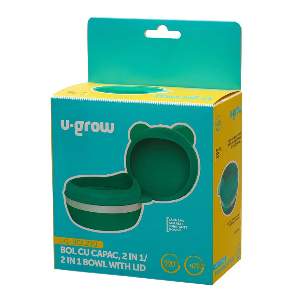 Bol cu capac 2 in 1, 220 ml, U-grow - eMAG.ro