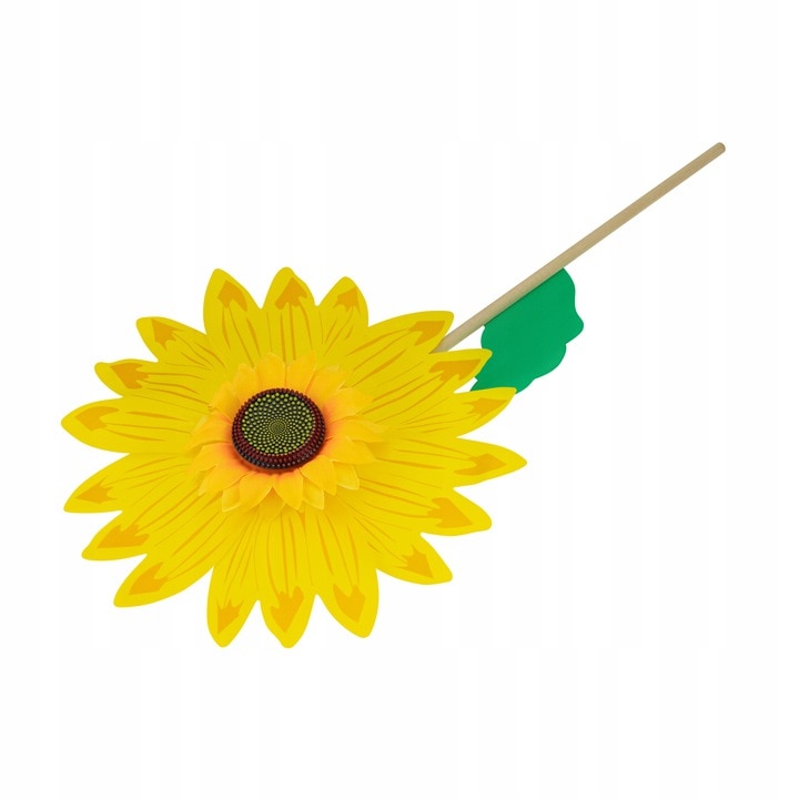 Morisca de vant decor gradina, Floarea Soarelui cu bat de lemn 78cm ...