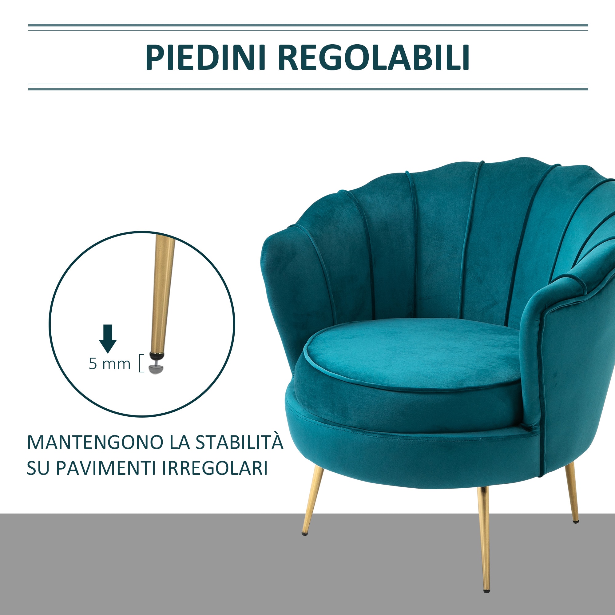 Fotoliu design vintage din Catifea Fotoliu mic retro de sufragerie Albastru petrol - eMAG.ro