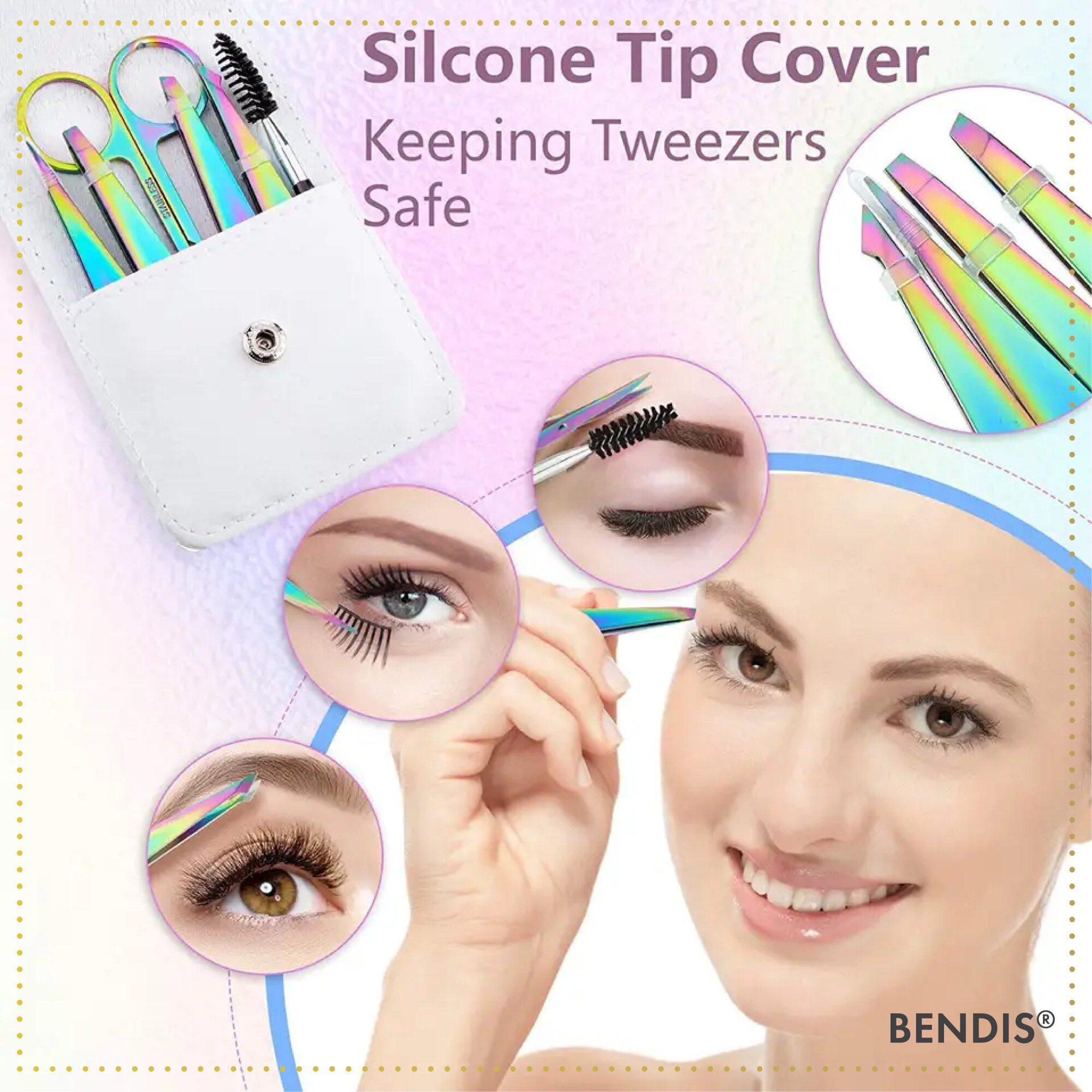 Set de 4 pensete profesionale de inalta precizie, forfecuta curbata din ...