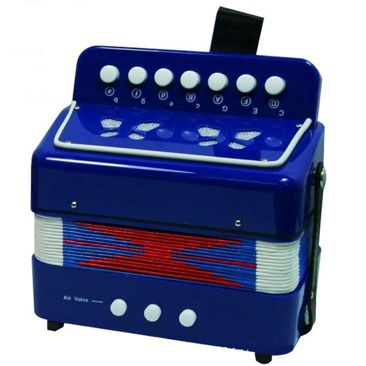 Acordeon pentru copii, 7 clape, 3 basi, 19 cm x 18 cm x 11 cm, culoare ...