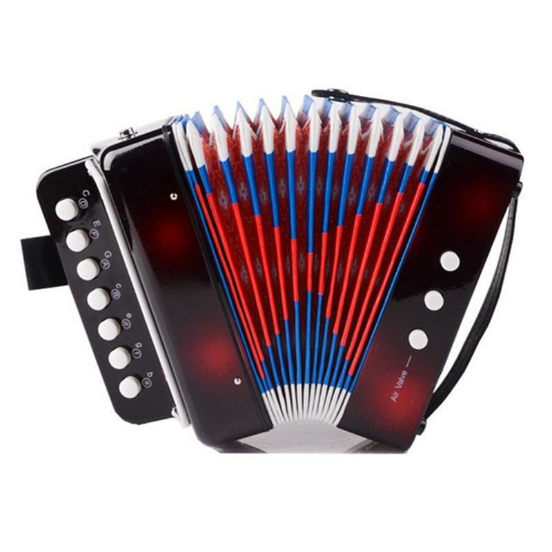Acordeon pentru copii, 7 clape, 3 basi, 19 cm x 18 cm x 11 cm, culoare ...