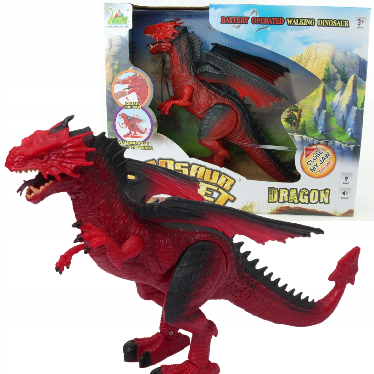 Dragon de jucarie, Dromader, Cauciuc, 35.5x10x29 cm, Rosu - eMAG.ro