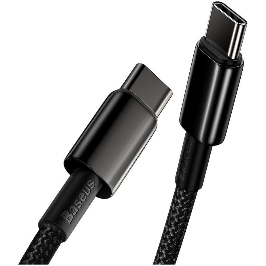 Cablu Baseus Tungsten Gold, USB-C la USB-C, 100W, Fast Charging, 1m ...