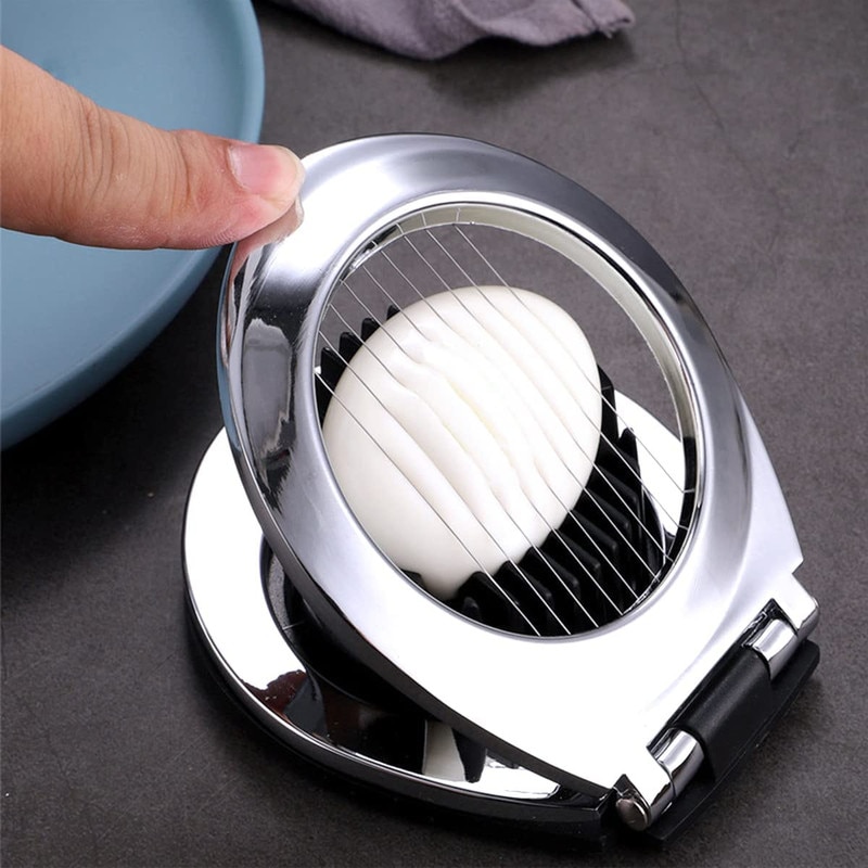 Feliator manual pentru oua, Doua stiluri de feliere, Aluminiu/Inox ...