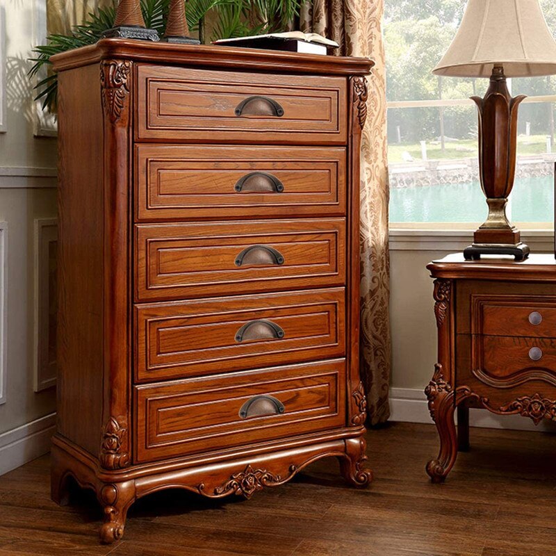 Set manere retro pentru sertar dulap, 12 + 6 buc, Fier, Culoare bronz ...