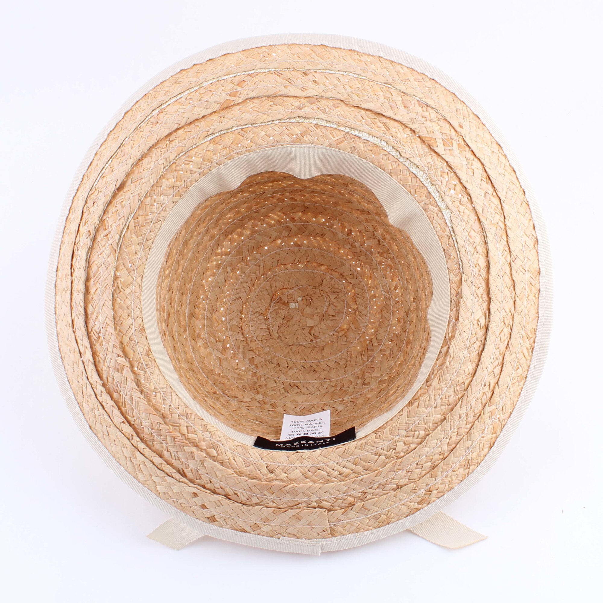 Palarie din rafie Fratelli Mazzanti FM 8138, Natural/Ecru - eMAG.ro