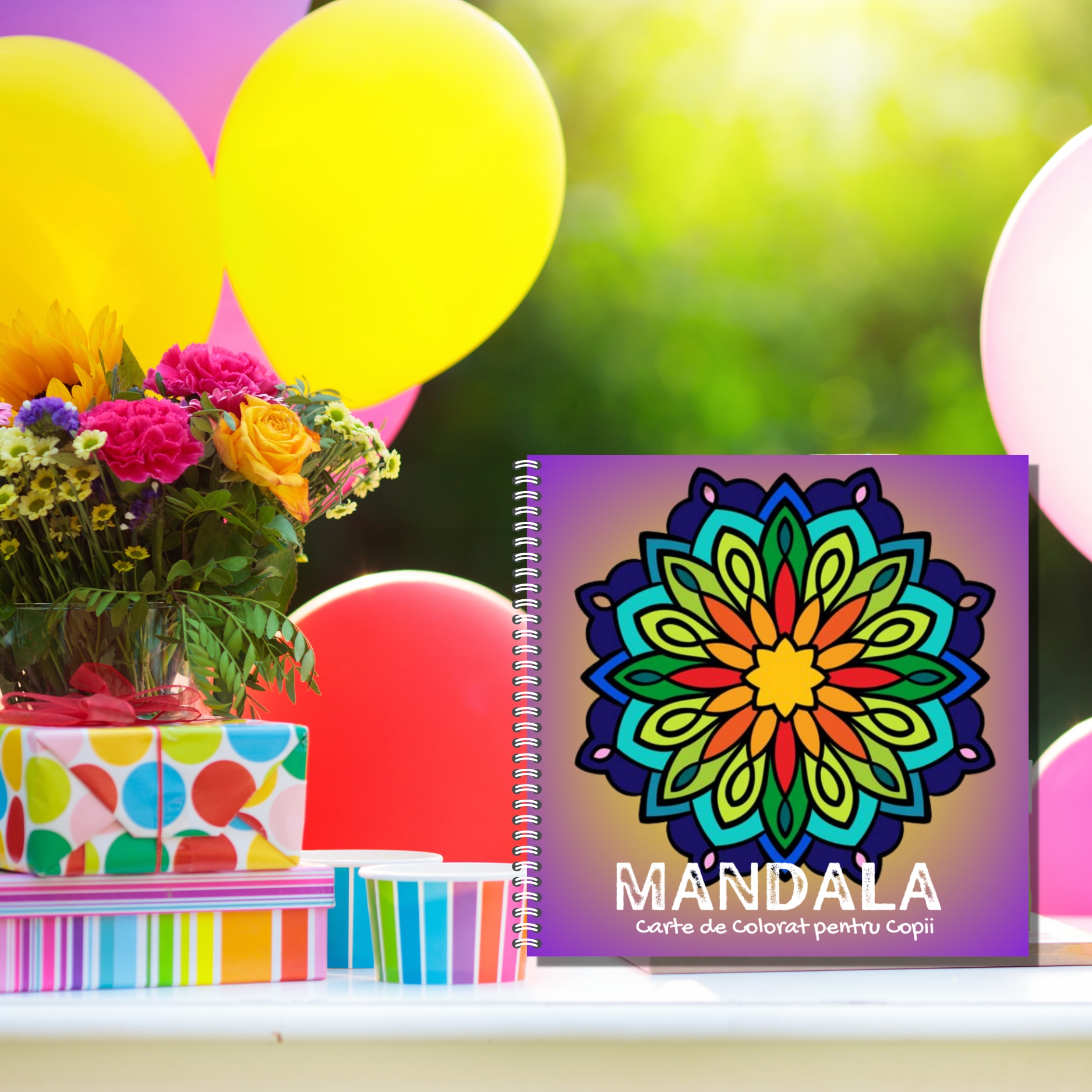 Carte de Colorat pentru Copii, Mandala, 84 Pagini - eMAG.ro